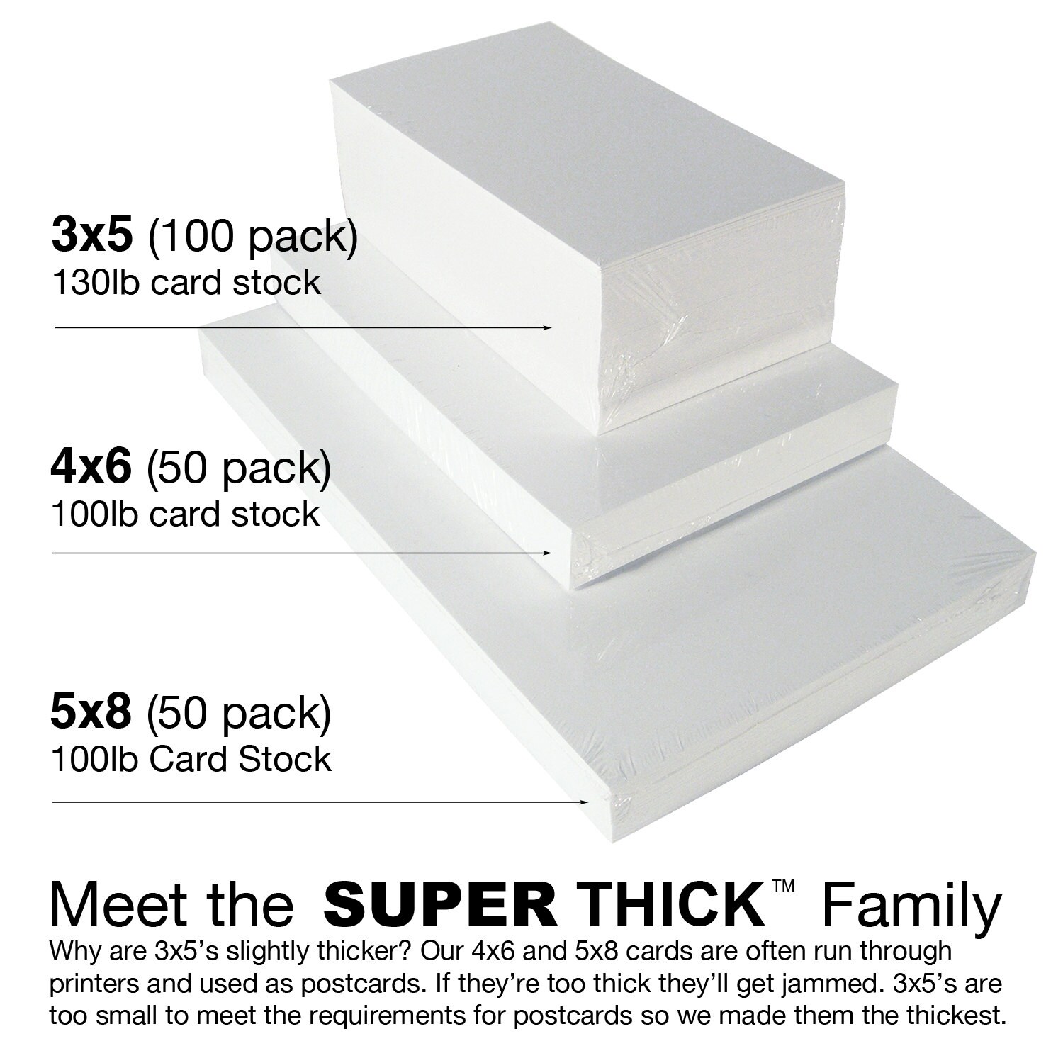 3x5 SUPER THICK Index Cards100 Pack Blank Heavyweight Card Etsy