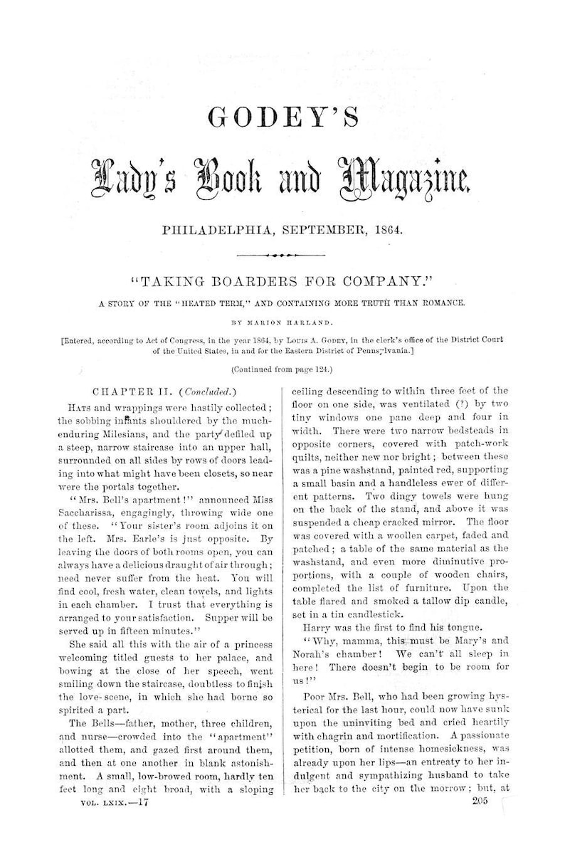 Godey’s Lady’s Book - September 1864 - Antique Victorian Era Magazine ...
