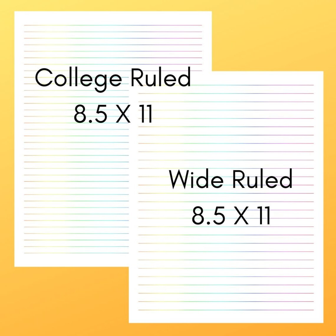 2 Printable Rainbow Colored Lined Pages Rainbow Colorful Lines Digital ...