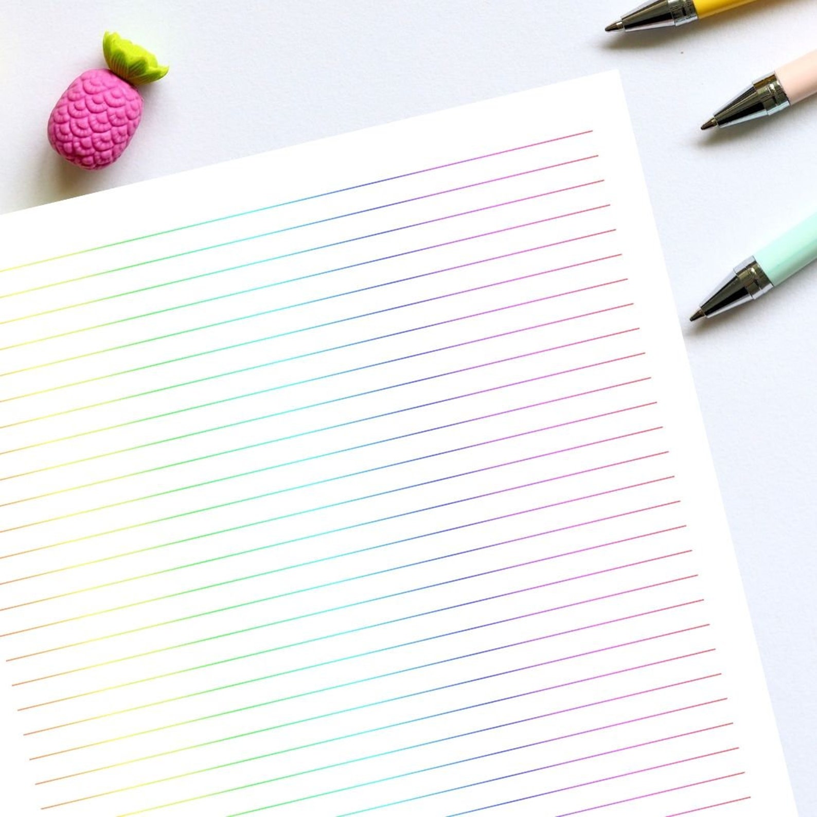 2 Printable Rainbow Colored Lined Pages Rainbow Colorful Lines Digital ...