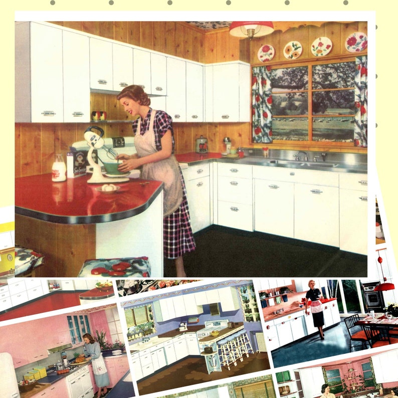 Kitchen Design From the 1950s - Digital Collage Sheet - 9 Vintage ...