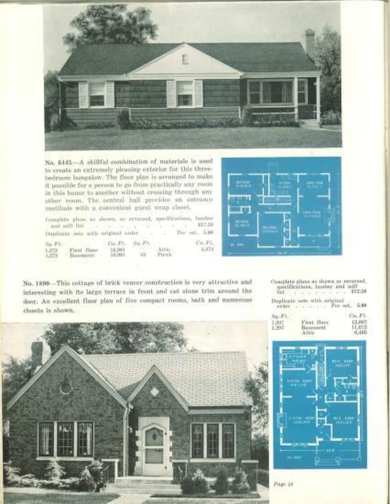 100 Vintage House Plans PDF | Garlinghouse Catalog | Mid Century Home ...