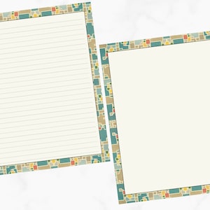 Retro Mod Vintage Geometric Style Stationery Writing Paper Printable ...