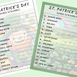 St. Patrick's Day Word Scramble Printable Set of 5 Bundle | Full and ...
