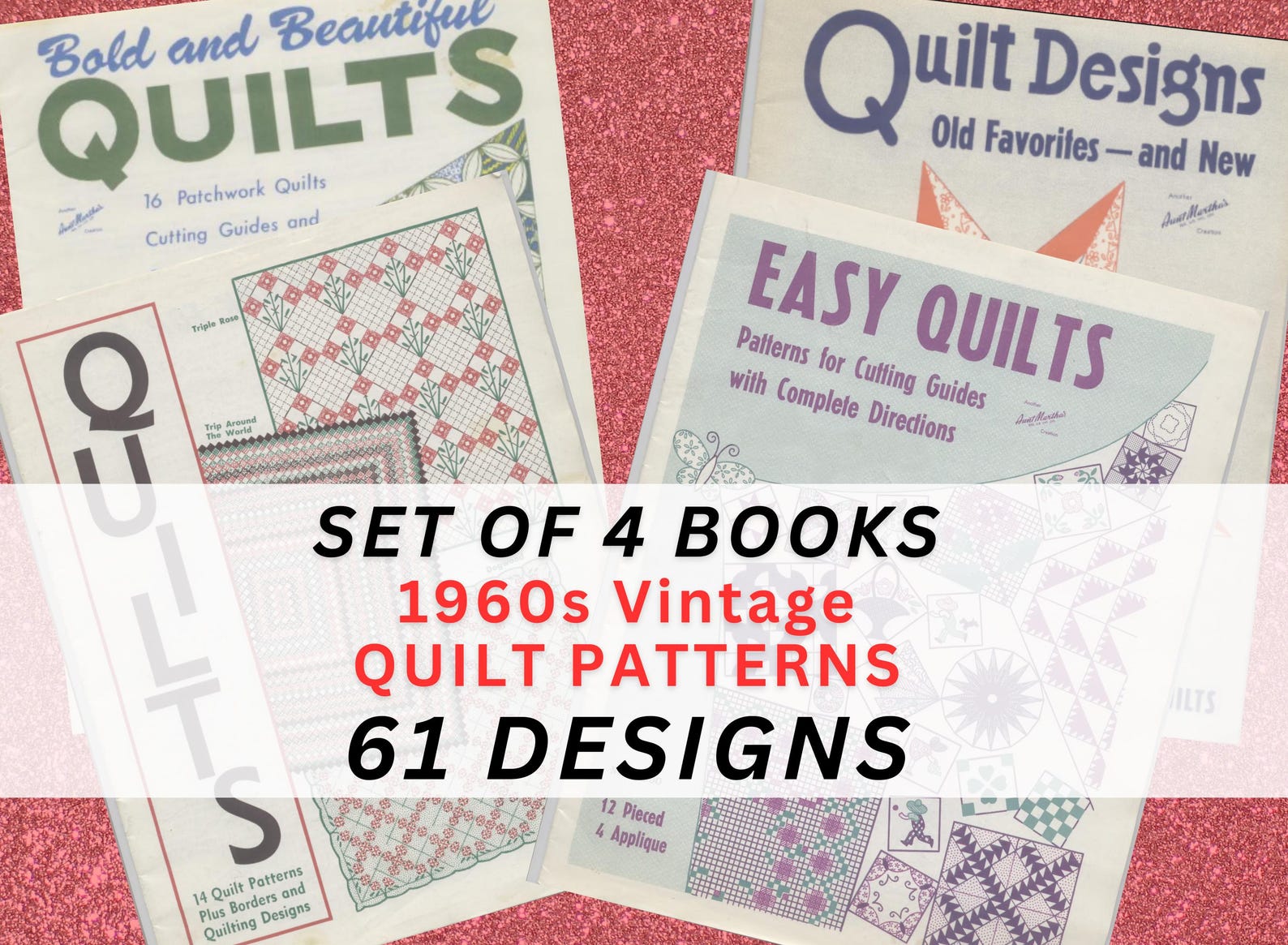 Vintage 1960s Aunt Martha Quilt Pattern Collection - 61 Designs ...