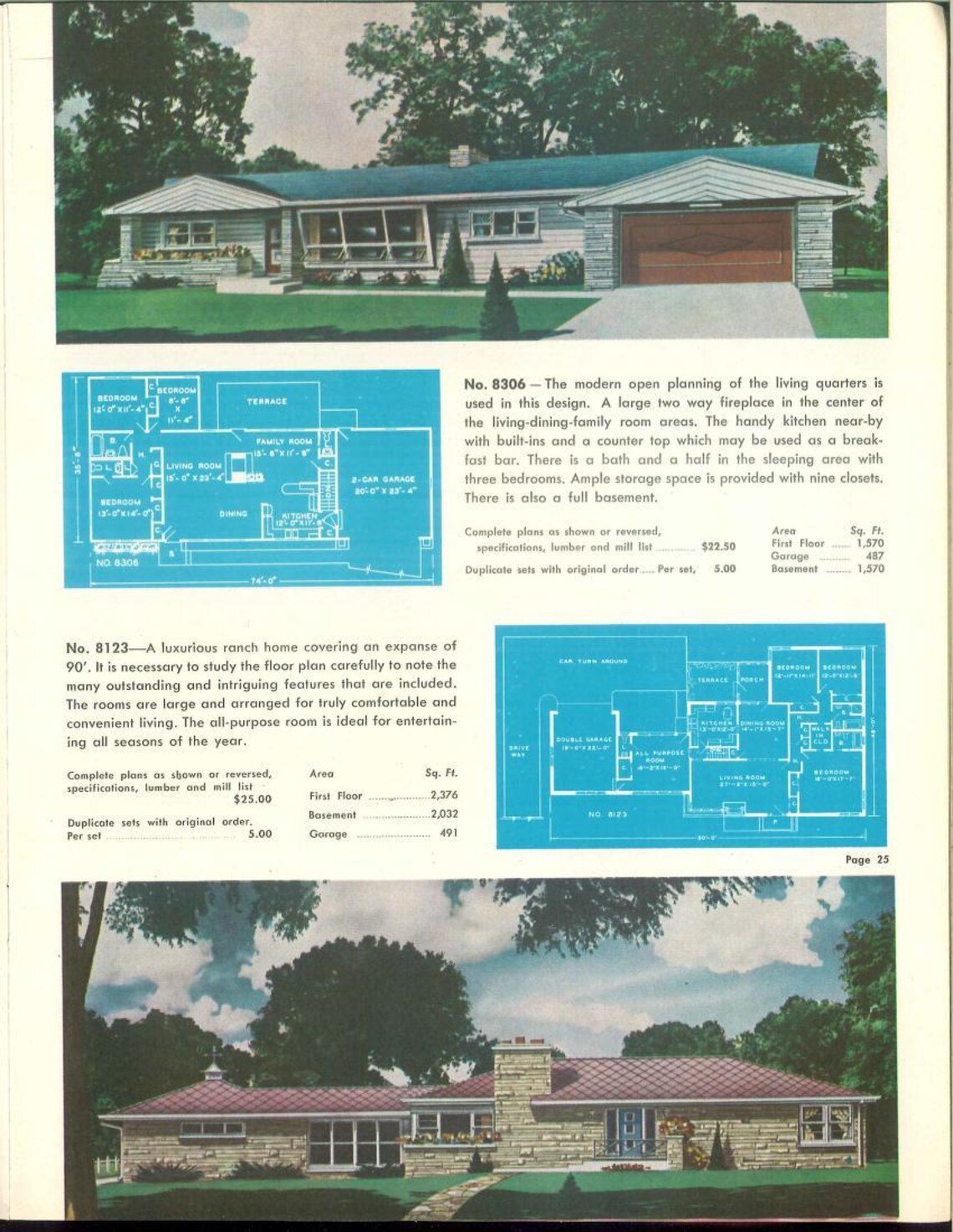 1950s Vintage House Plans PDF | All American Homes Catalog | Mid ...