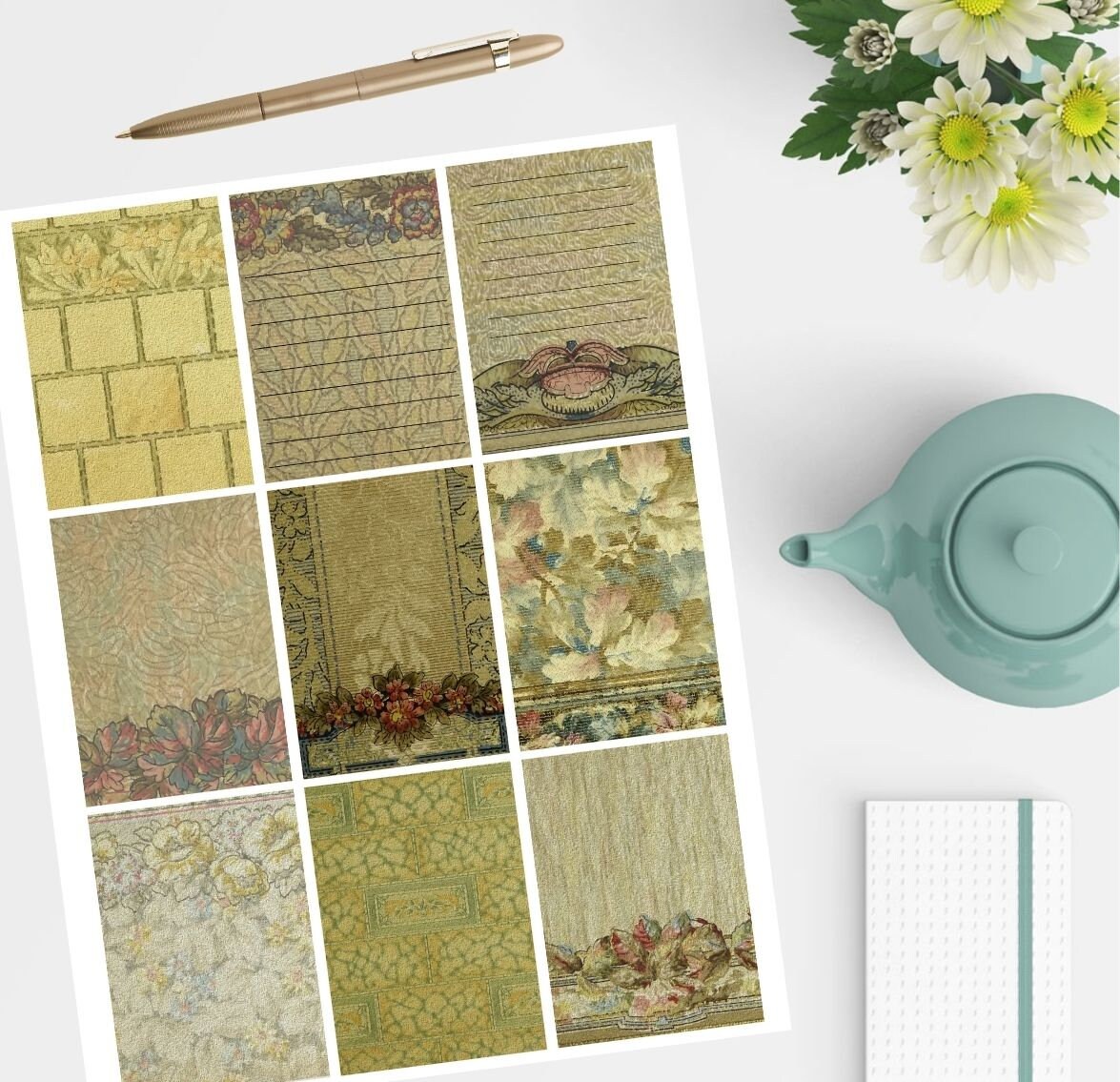 1920s Wallpaper Designs - 2 Digital Collage Sheets - Vintage ...