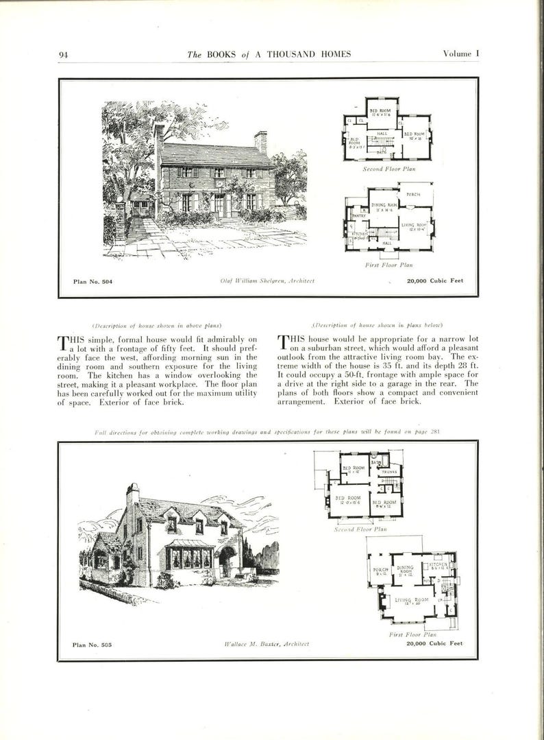 1923 Vintage Home Plans - 500 Classic Designs From the Books of a ...