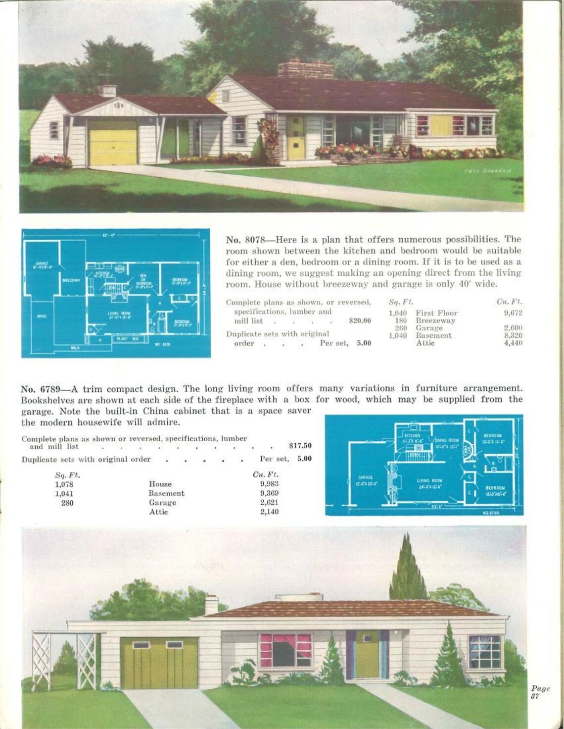 100 Vintage House Plans PDF | Garlinghouse Catalog | Mid Century Home ...