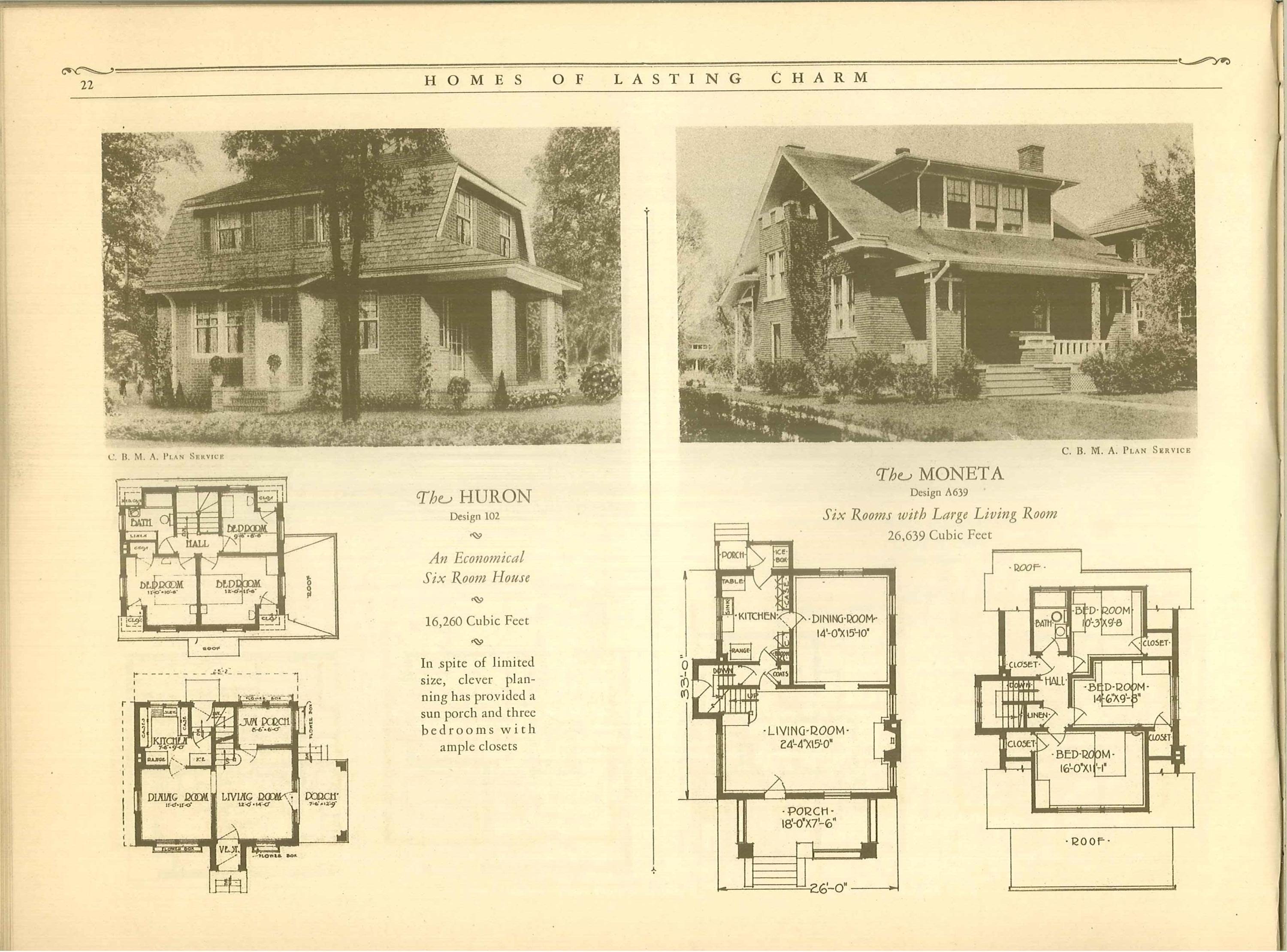 Vintage 1927 Small House Plans Catalog – 120 Brick Home Designs With ...