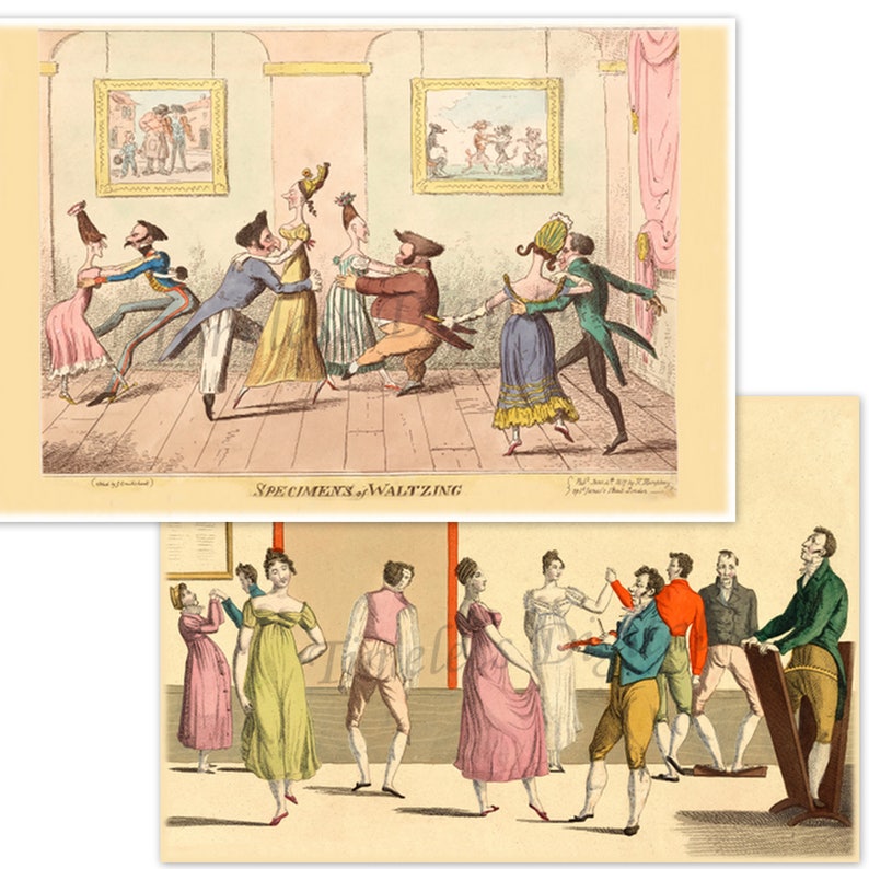 Vintage Dancing Dance School - Waltzing - Images - Printable - Set of ...