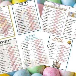 Easter Word Scramble Printable Set of 7 Pages | Instant Download ...