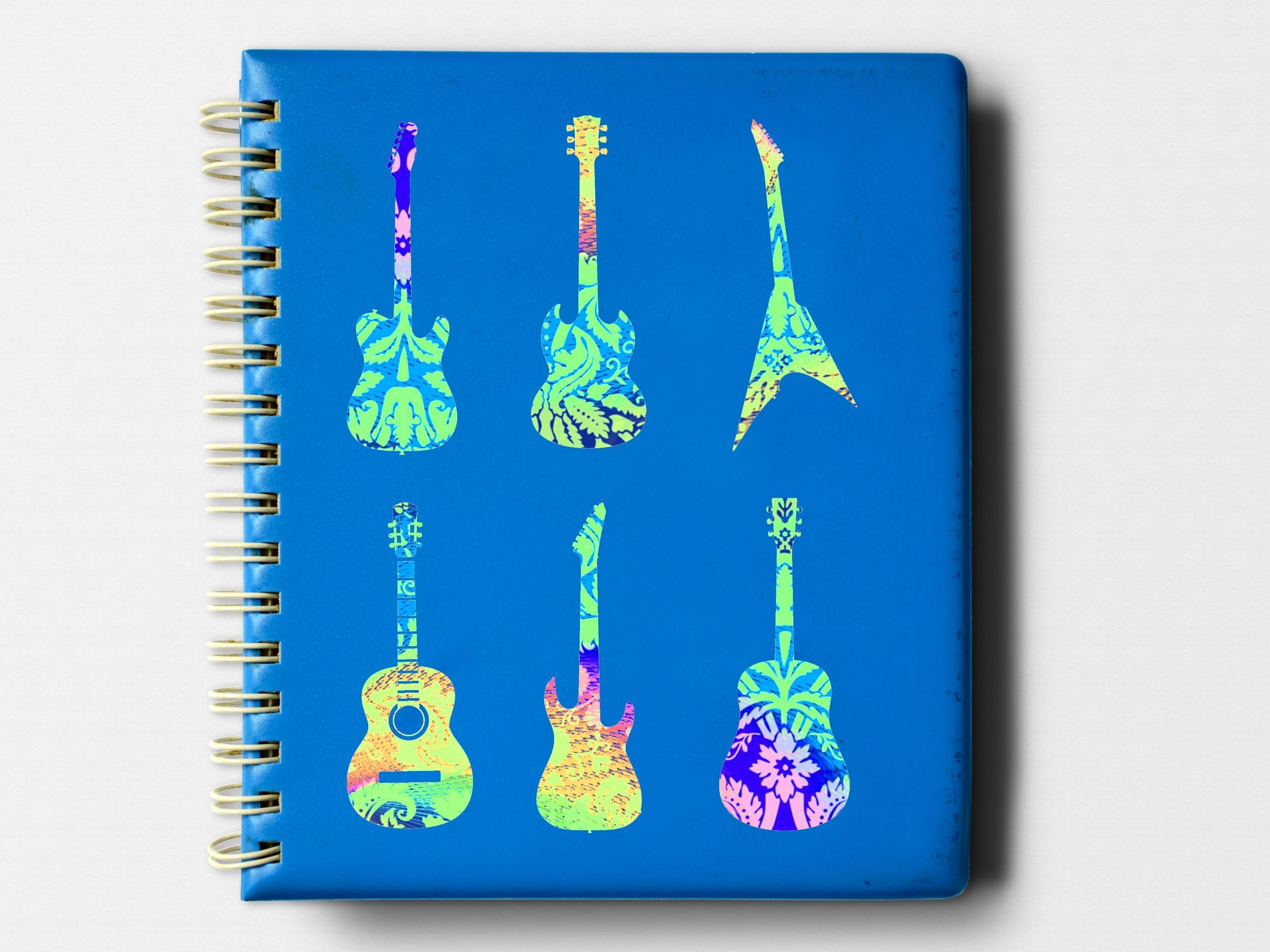 Set of 36 Printable Guitar Stickers - Digital Collage 6 Sheet Set ...