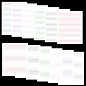 12 Line Colors Lined Paper Printable - Colorful Lines - Digital Paper ...