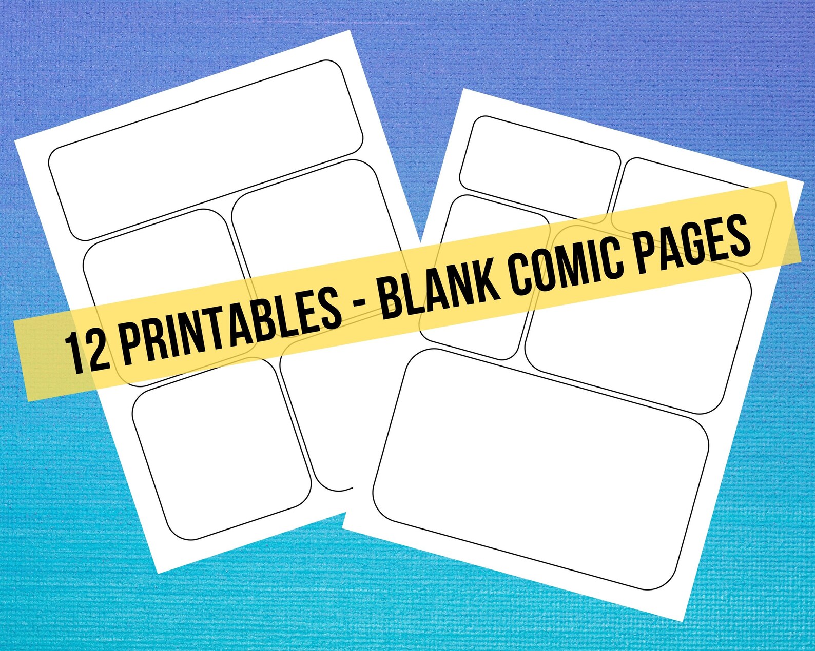 12 Printable Blank Comic Book Pages - Callouts - Digital Paper Pack ...
