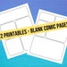 12 Printable Blank Comic Book Pages - Callouts - Digital Paper Pack ...