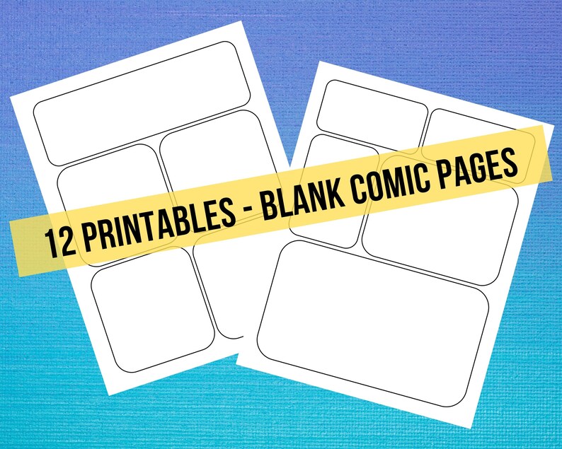 12 Printable Blank Comic Book Pages - Callouts - Digital Paper Pack ...