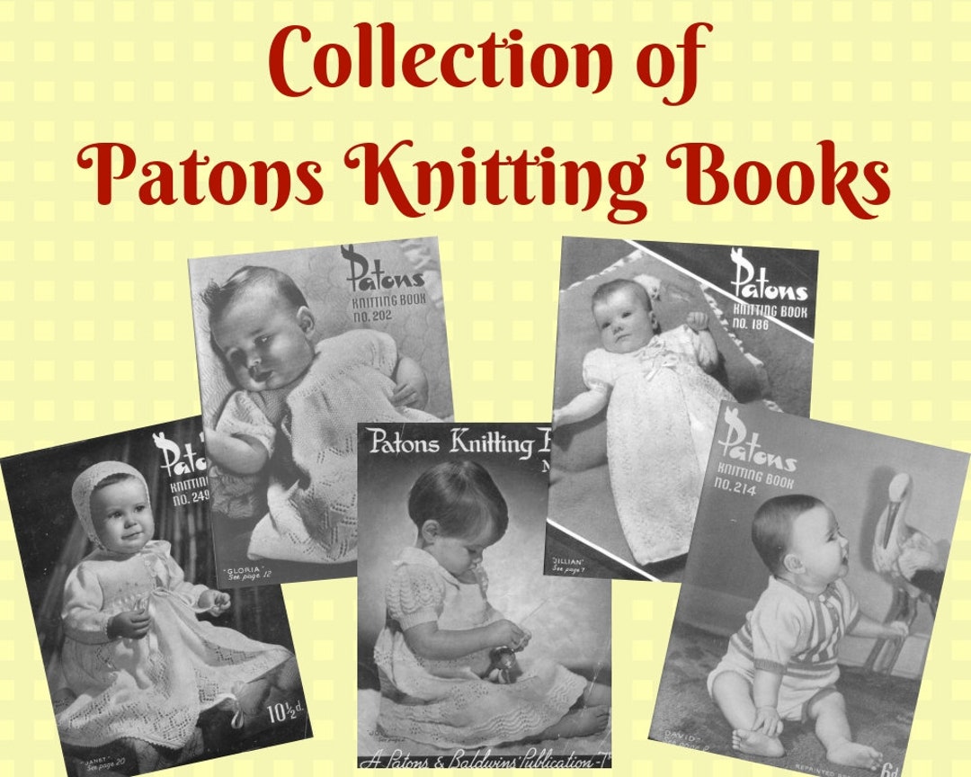 Set of 5 - Vintage Patons Knitting Books - Baby Patterns - Digital ...