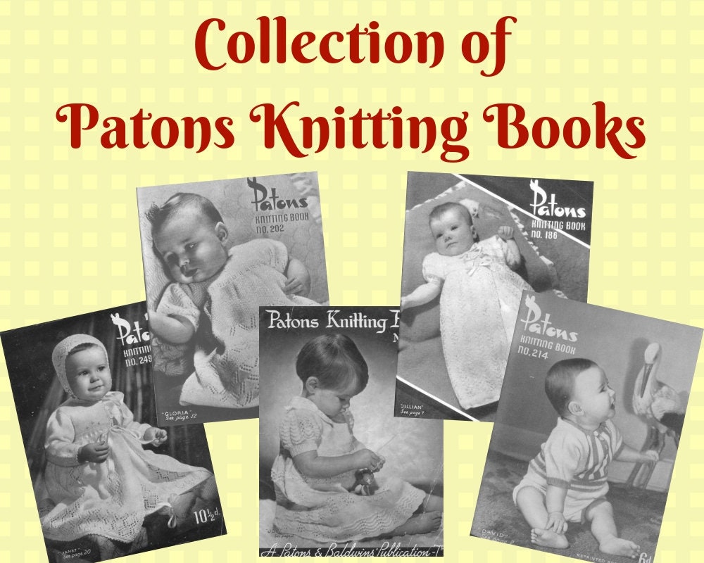Set of 5 - Vintage Patons Knitting Books - Baby Patterns - Digital ...