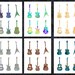 Set of 36 Printable Guitar Stickers - Digital Collage 6 Sheet Set ...