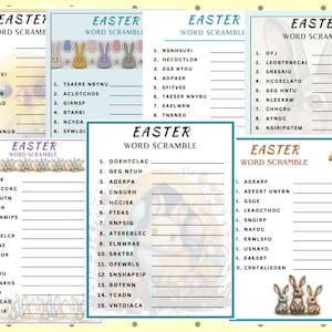 Easter Word Scramble Printable Set of 7 Pages | Instant Download ...