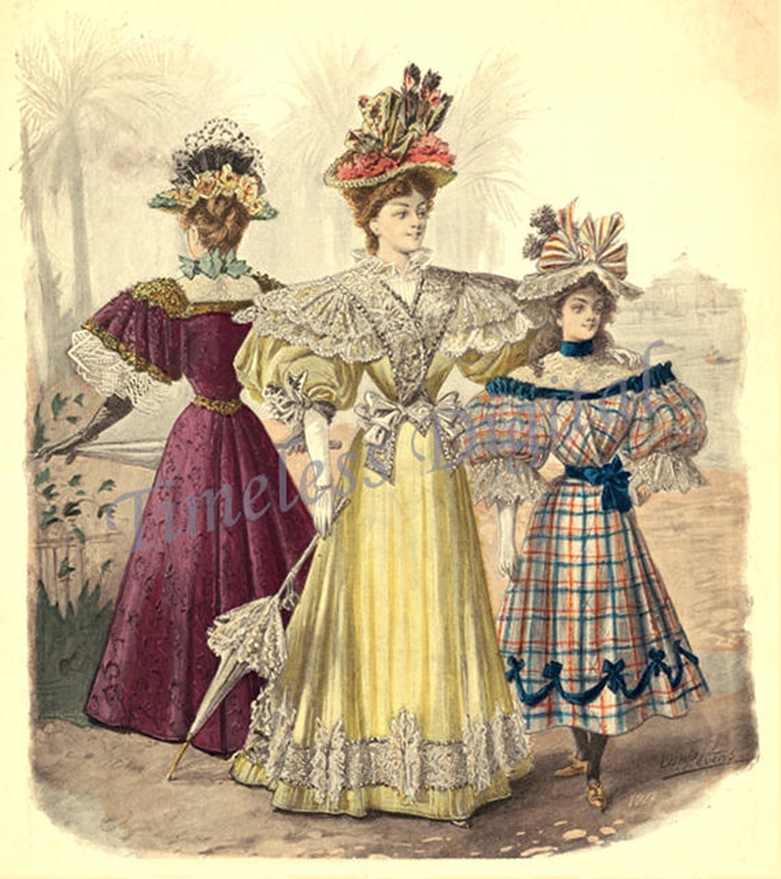 Victorian Ladies With Parasol Images - Printable - Antique Pictures ...