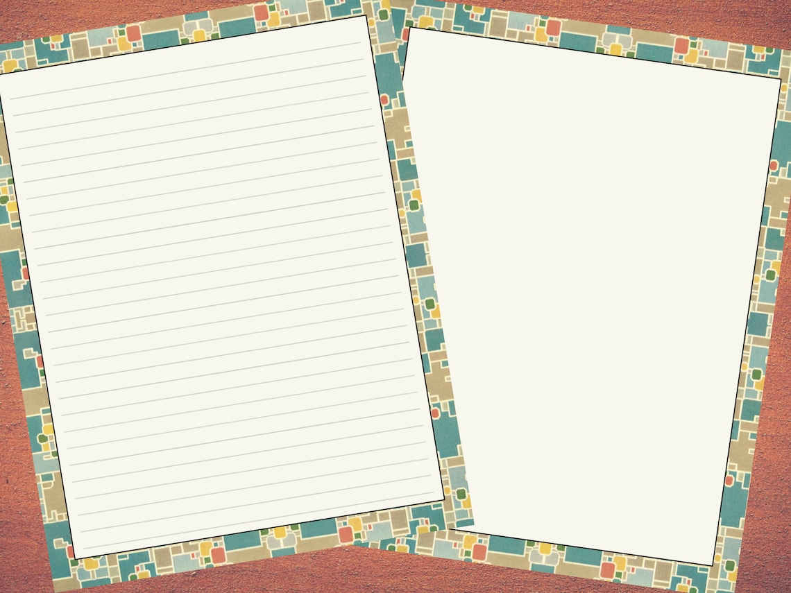 Retro Mod Vintage Geometric Style Stationery Writing Paper Printable ...