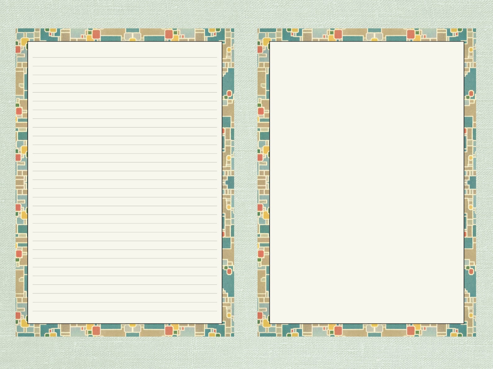 Retro Mod Vintage Geometric Style Stationery Writing Paper Printable ...