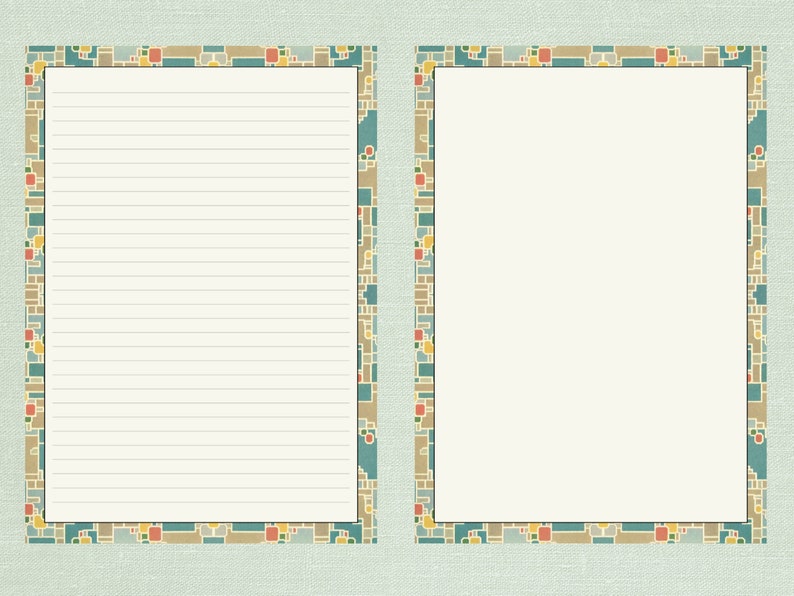 Retro Mod Vintage Geometric Style Stationery Writing Paper Printable ...