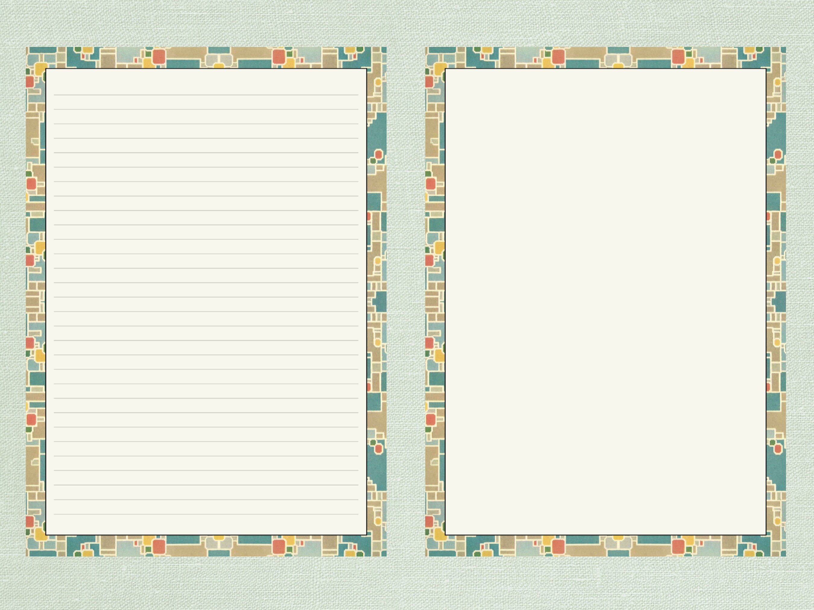 Retro Mod Vintage Geometric Style Stationery Writing Paper Printable ...