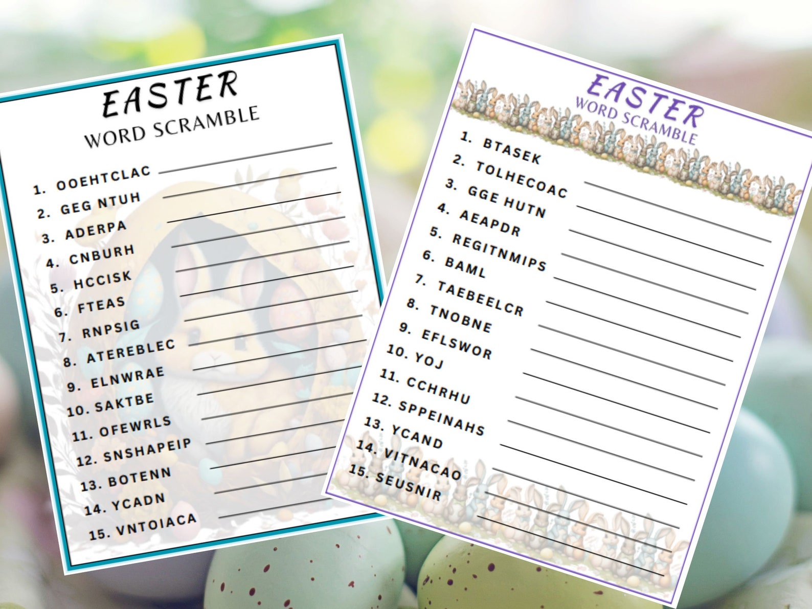 Easter Word Scramble Printable Set of 7 Pages | Instant Download ...