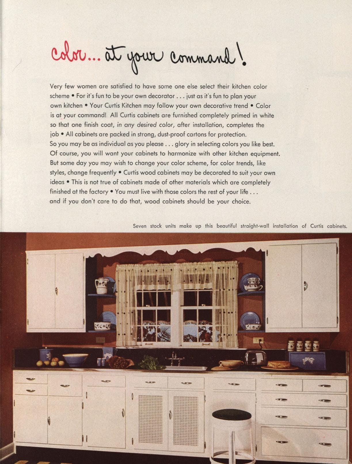 Vintage 1949 Kitchen Design – Curtis Cabinets & Retro Cabinet Ideas – Mid-century Kitchen ...