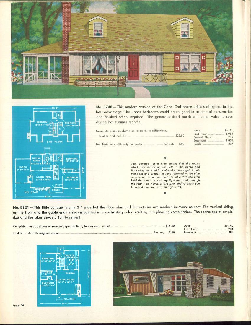 1950s Vintage House Plans PDF | All American Homes Catalog | Mid ...