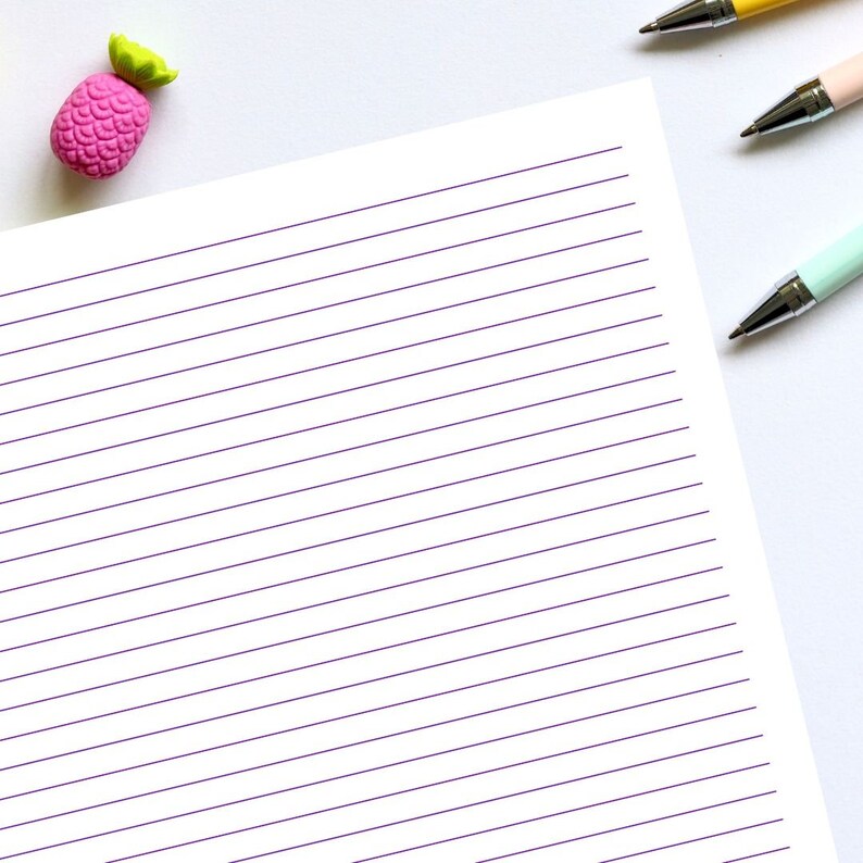 12 Line Colors Lined Paper Printable - Colorful Lines - Digital Paper ...