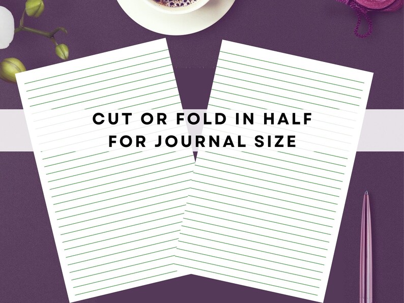 12 Lined Landscape Paper Printables 11 X 8.5 - Colorful Lines - Digital ...