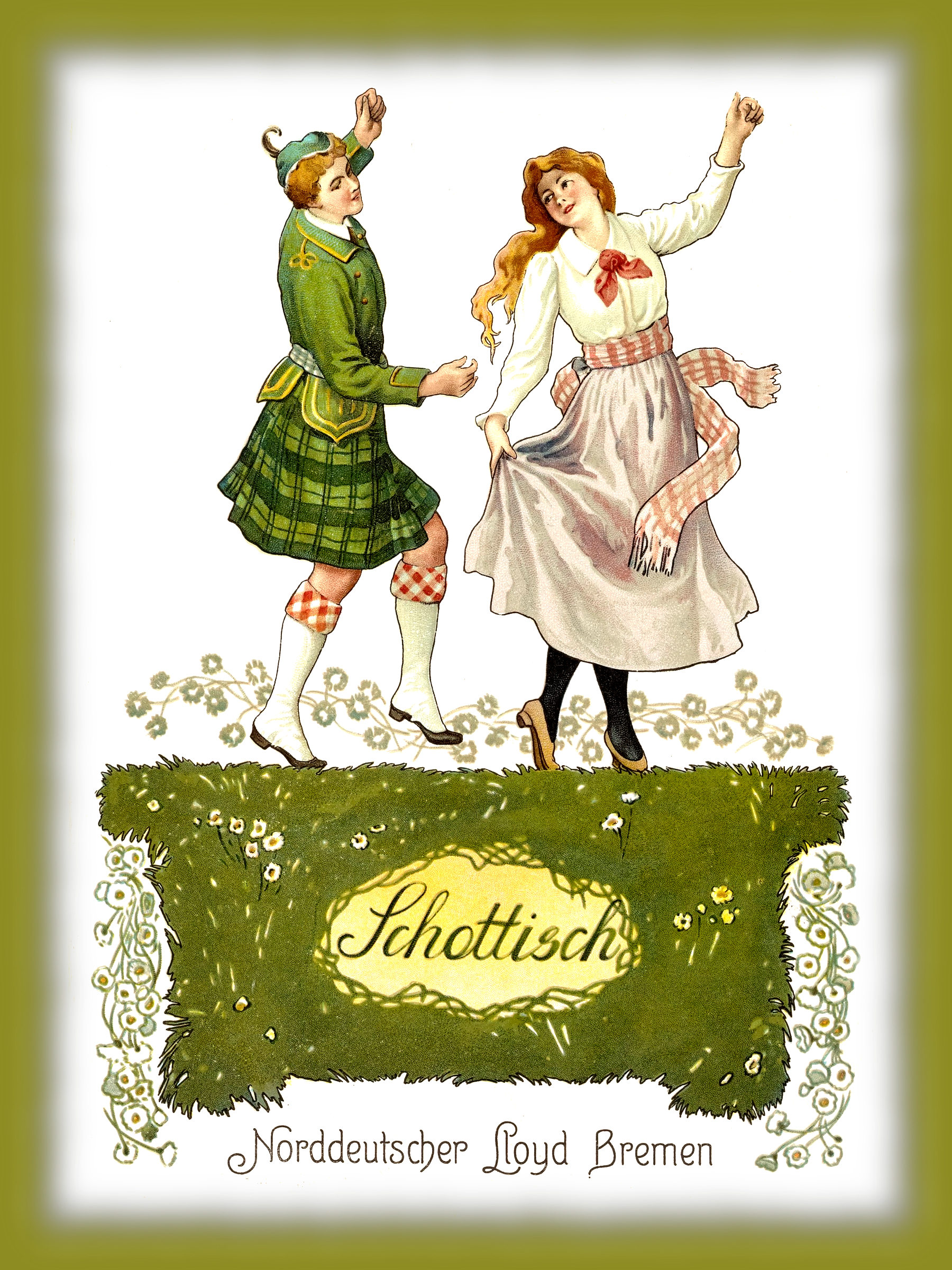 Vintage Scottish Dancing Dance - Image - Printable - 6 X 8 Antique ...