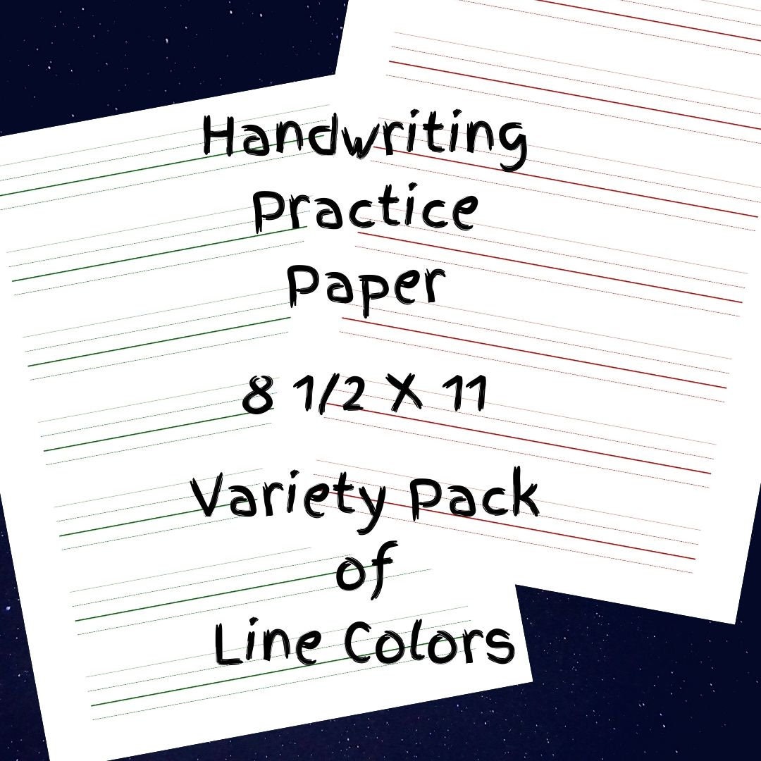 12 Printable Handwriting Practice Colored Lined Pages - Colorful Lines ...