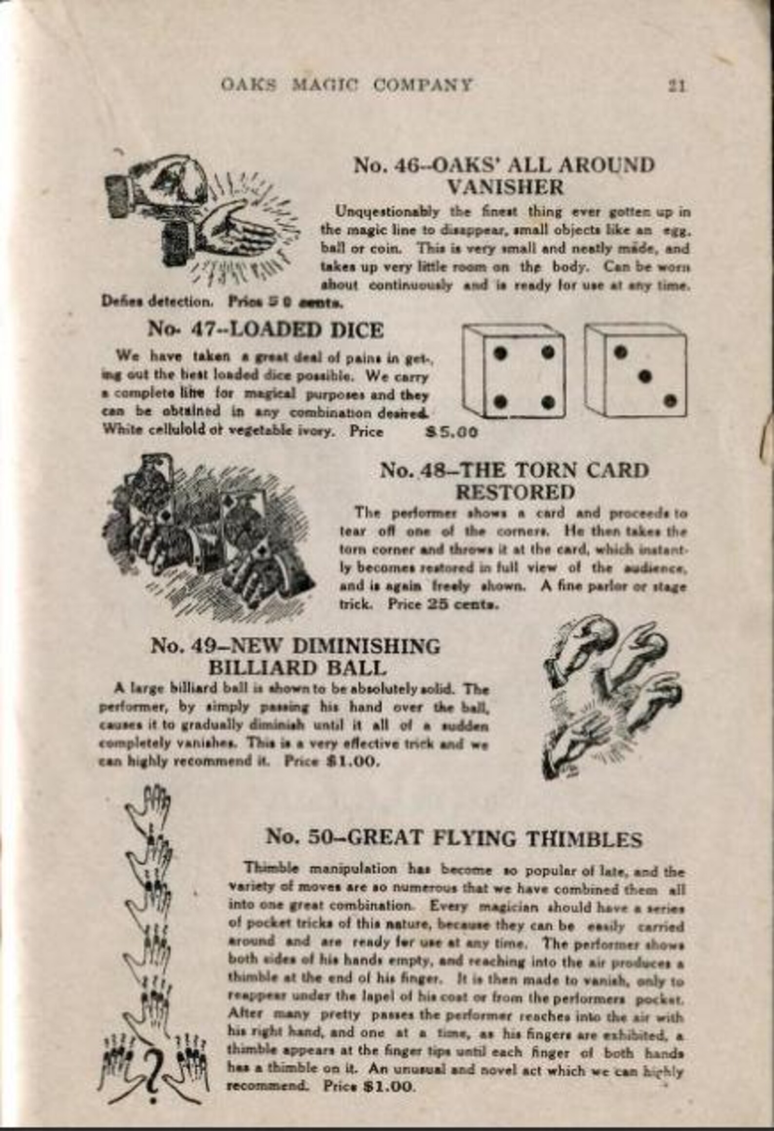 Vintage Magic Trick Catalogs (1913) | Oaks Latest Tricks Nos. 21 & 22 ...
