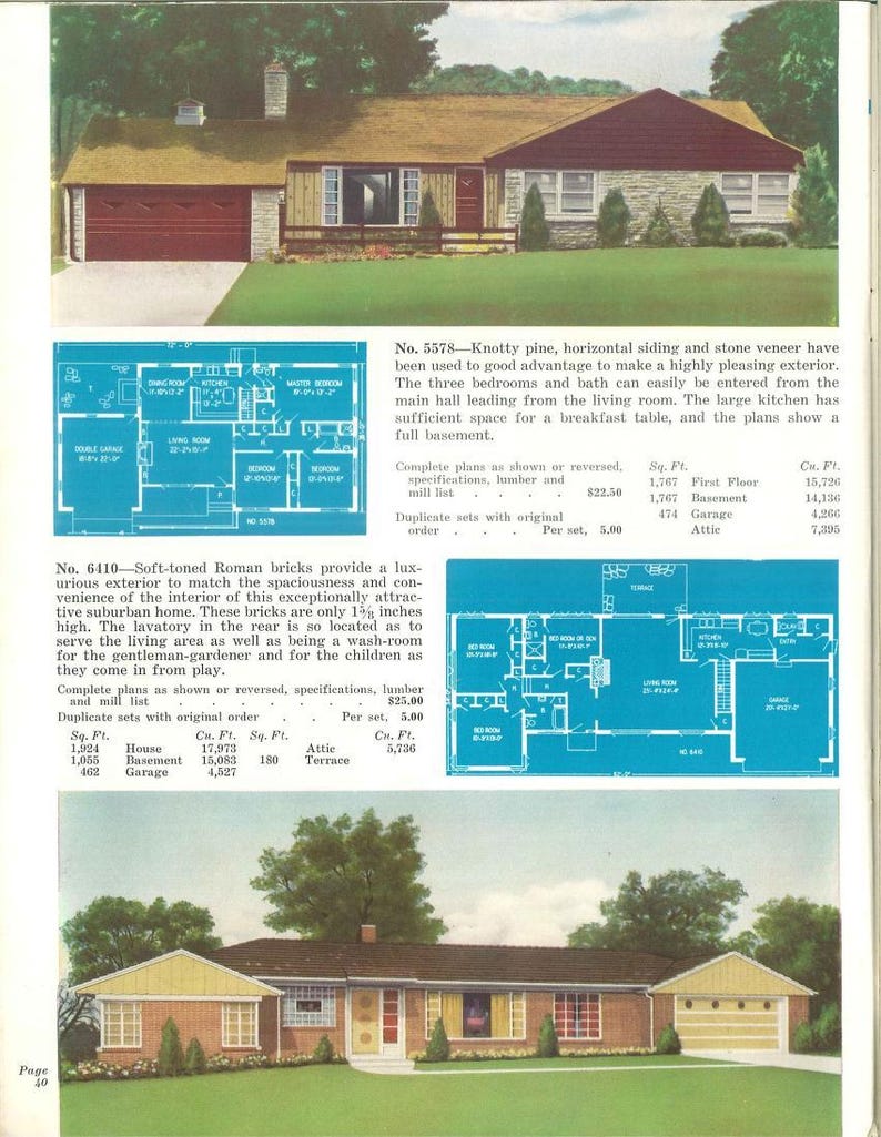 100 Vintage House Plans PDF | Garlinghouse Catalog | Mid Century Home ...