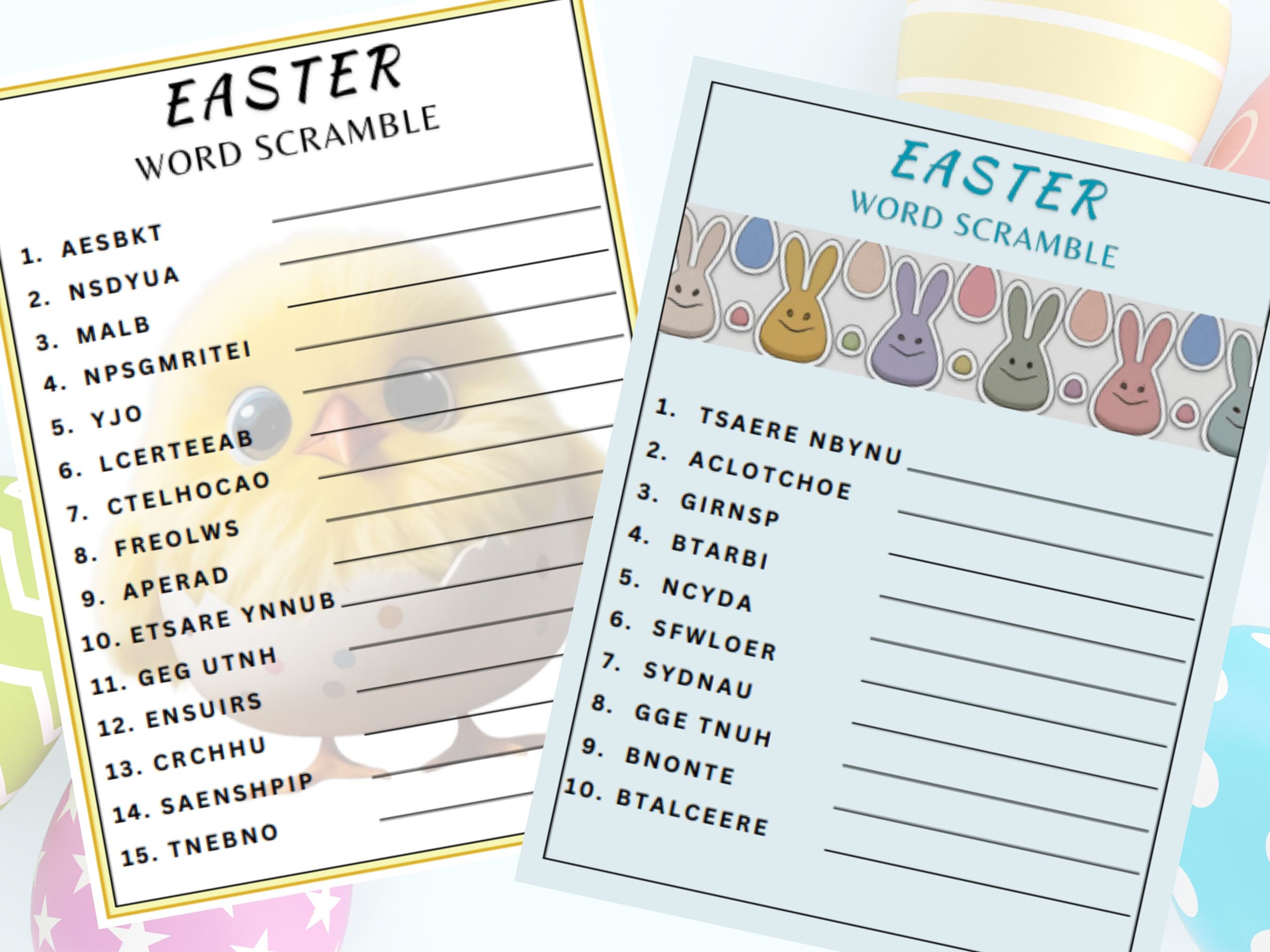 Easter Word Scramble Printable Set of 7 Pages | Instant Download ...
