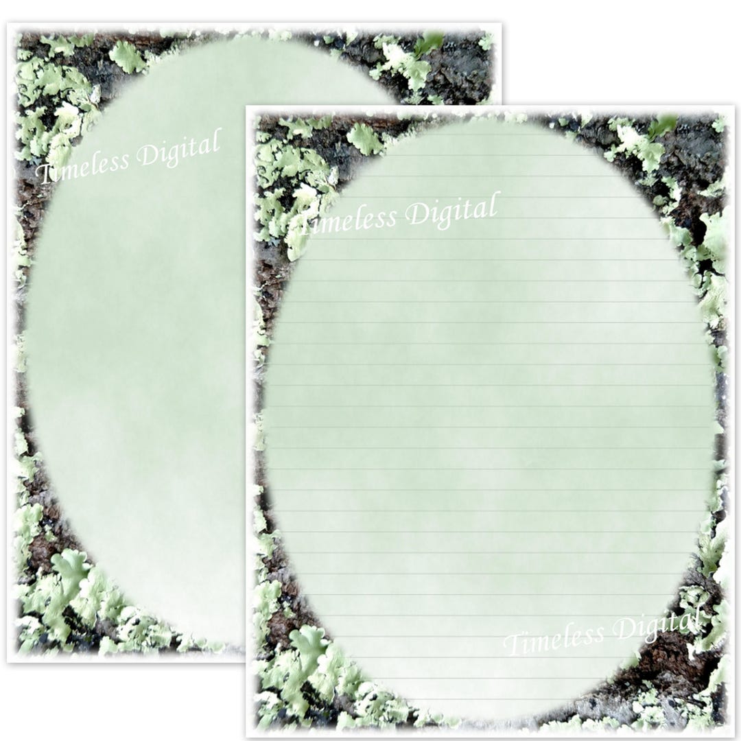 Moss - Set of 2 - Digital Paper Pack - Stationery - Journal Pages ...