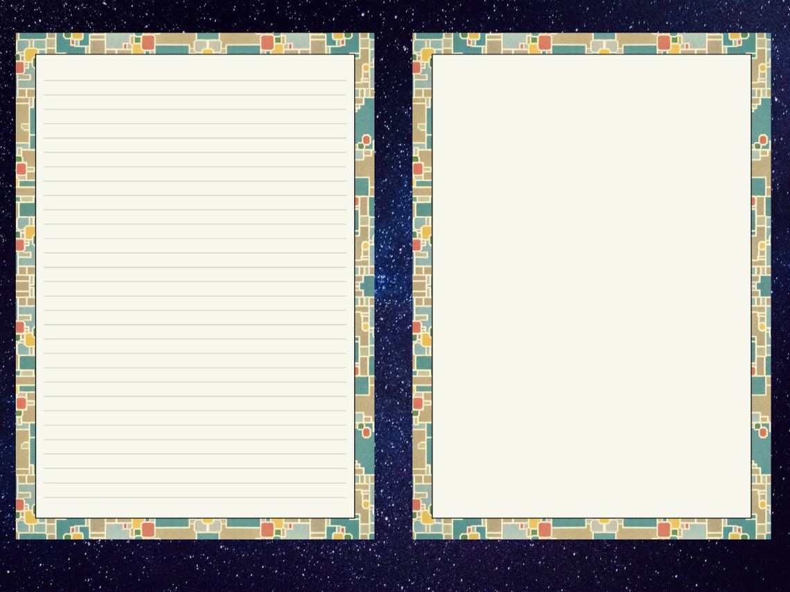 Retro Mod Vintage Geometric Style Stationery Writing Paper Printable ...