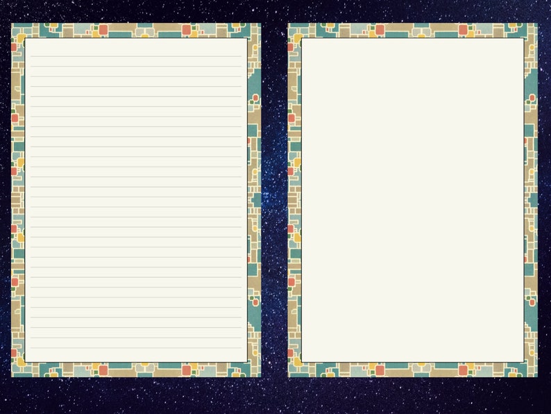 Retro Mod Vintage Geometric Style Stationery Writing Paper Printable ...