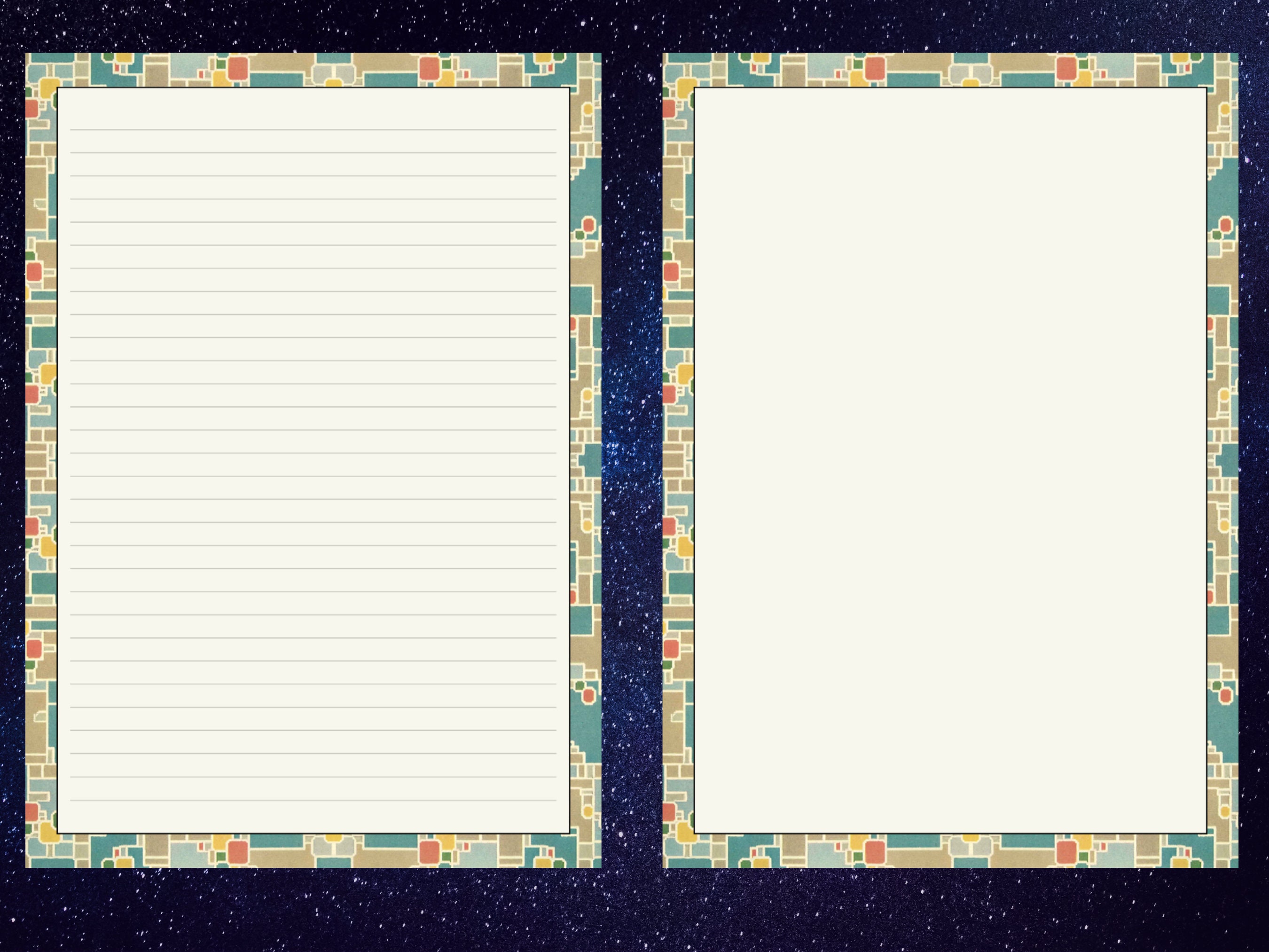Retro Mod Vintage Geometric Style Stationery Writing Paper Printable ...
