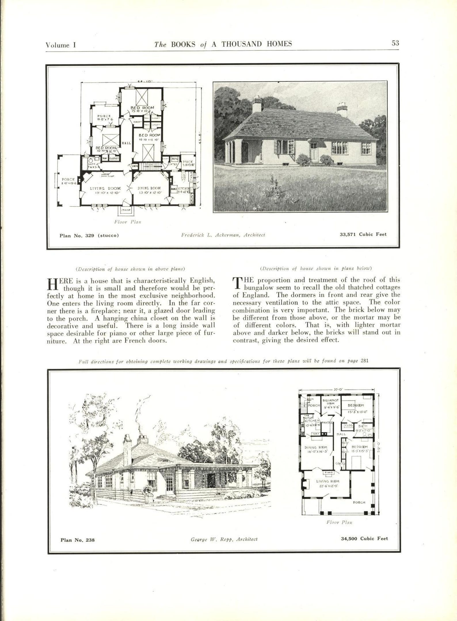 1923 Vintage Home Plans - 500 Classic Designs From the Books of a ...