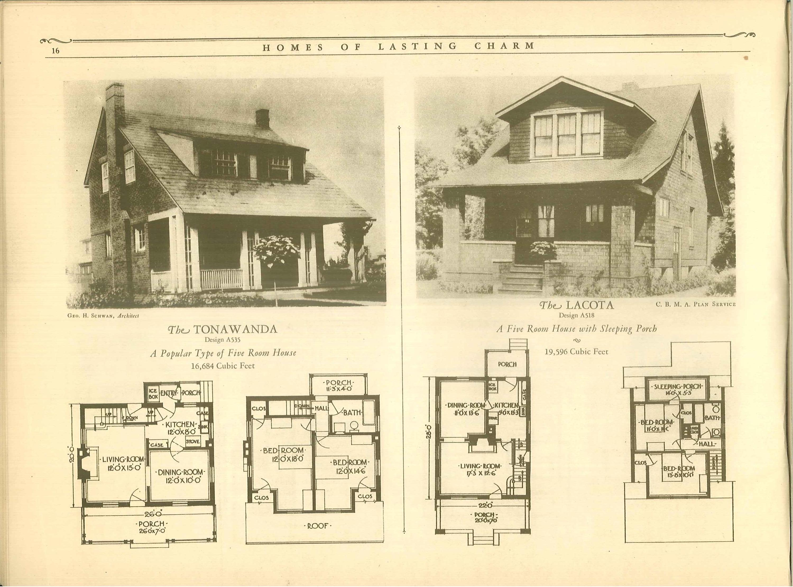 Vintage 1927 Small House Plans Catalog – 120 Brick Home Designs With ...