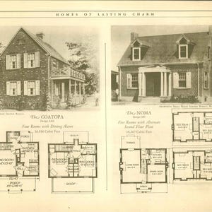 Vintage 1927 Small House Plans Catalog – 120 Brick Home Designs With ...