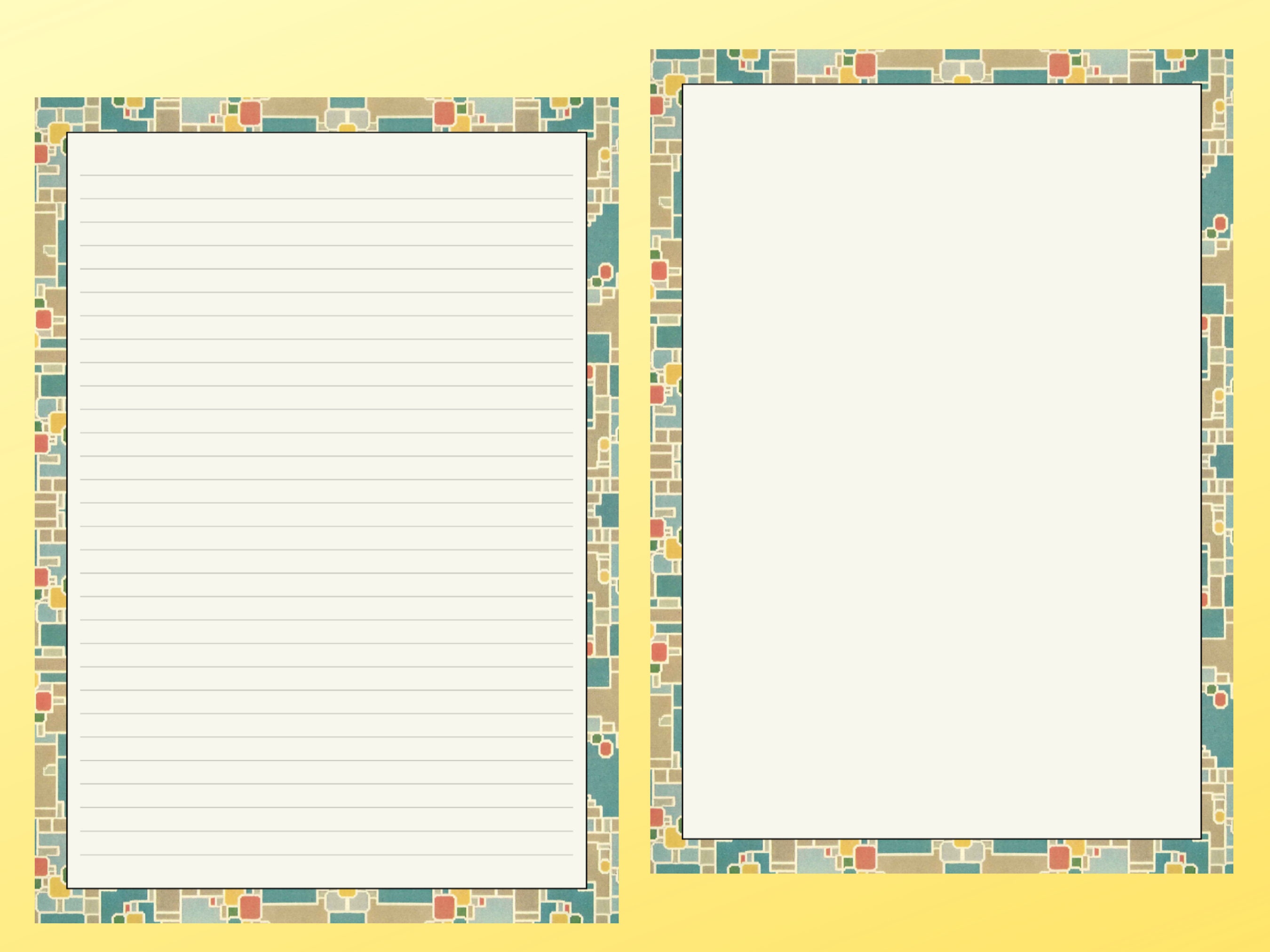 Retro Mod Vintage Geometric Style Stationery Writing Paper Printable ...