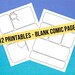 12 Printable Blank Comic Book Pages - Callouts - Digital Paper Pack ...