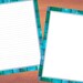 Teal Green Blue Glass Tile Style Stationery Writing Paper Printable ...